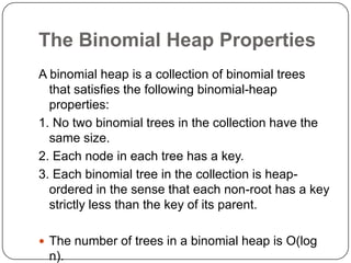 Binomial heap presentation | PPTX