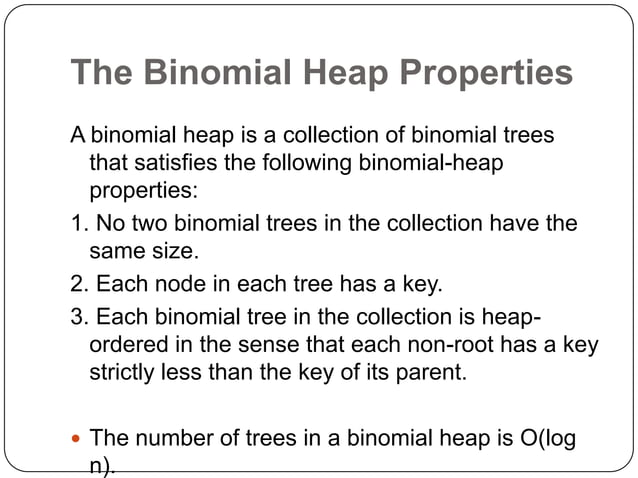 Binomial heap presentation | PPTX