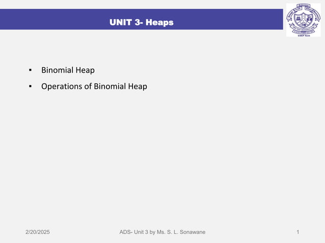 Binomial Heaps and its operations.pdf