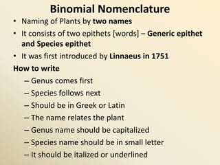 Binomial nomenclature | PPTX