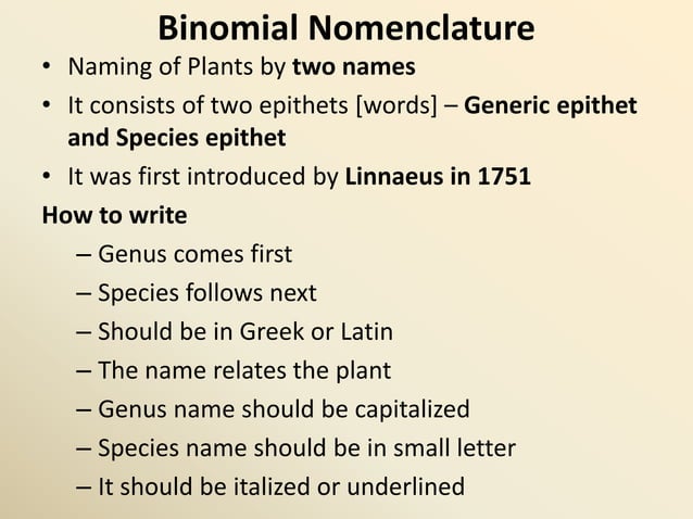 Binomial nomenclature | PPTX