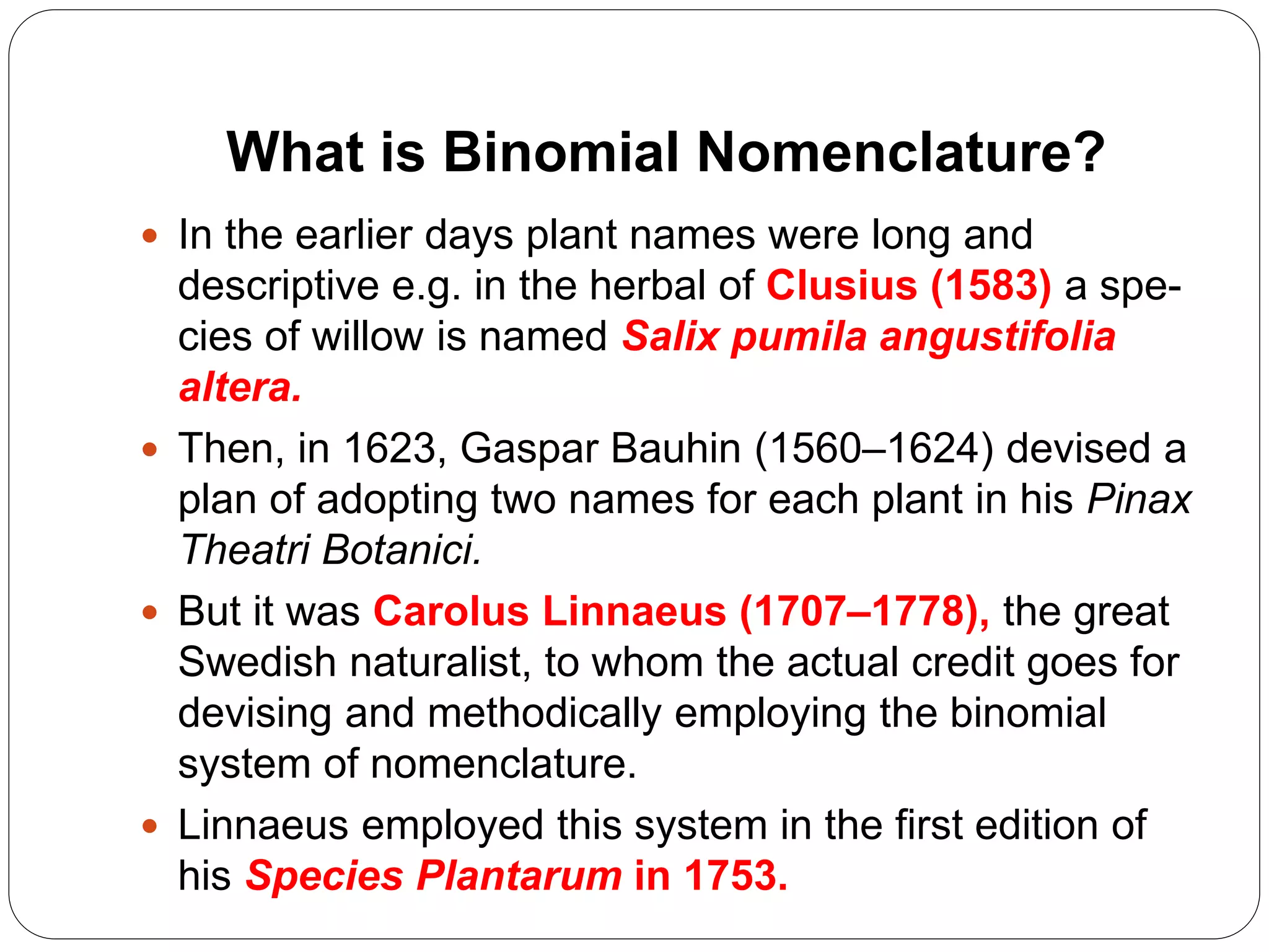 Binomial nomenclature | PPTX
