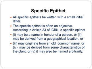 Binomial nomenclature | PPTX