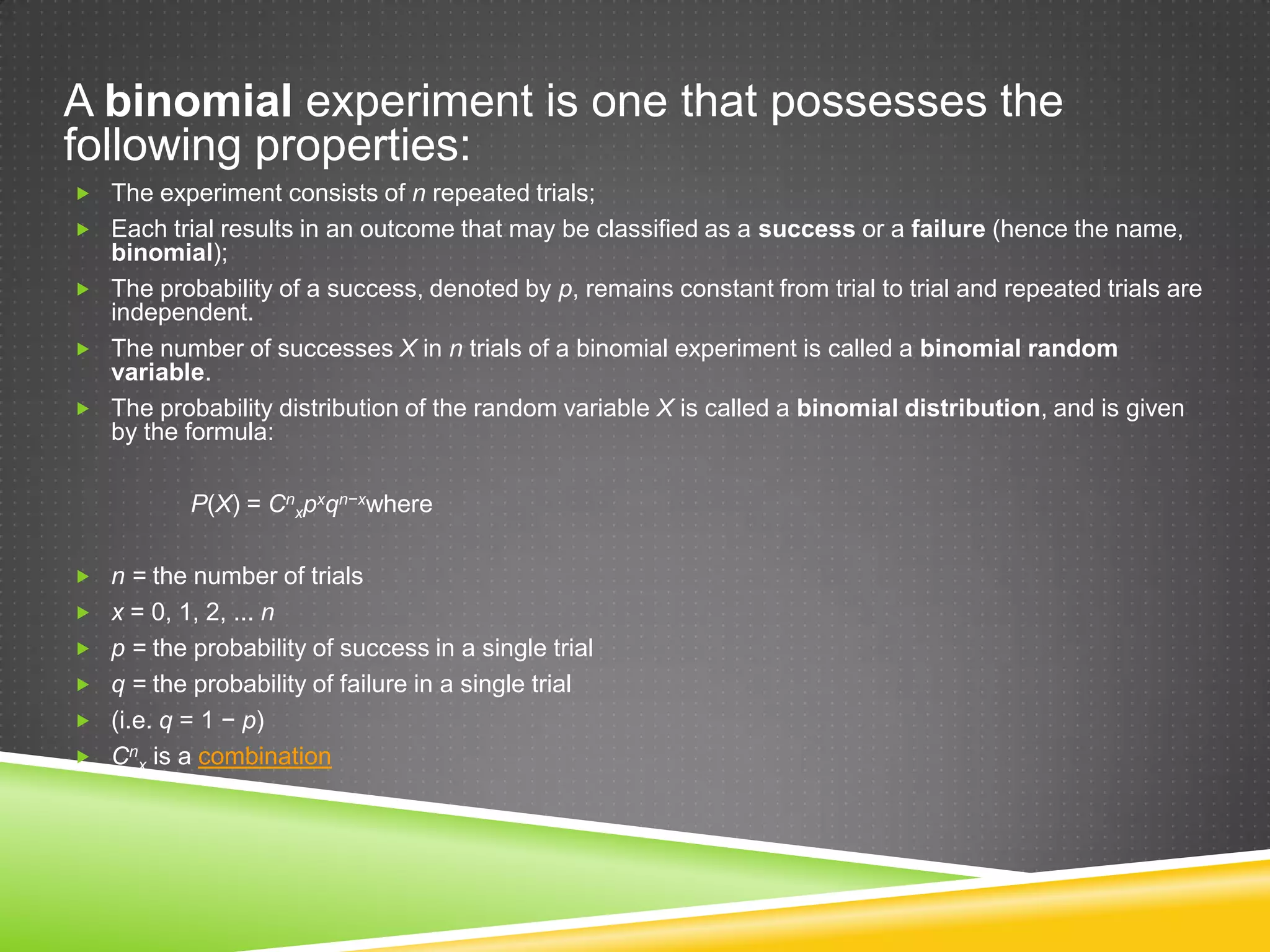 Binomial probability distribution | PPTX | Physics | Science