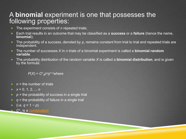 Binomial probability distribution | PPTX | Physics | Science