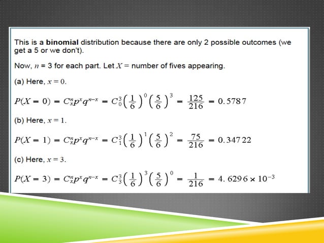 Binomial probability distribution | PPT