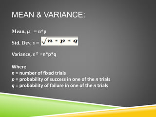 Binomial probability distribution | PPTX