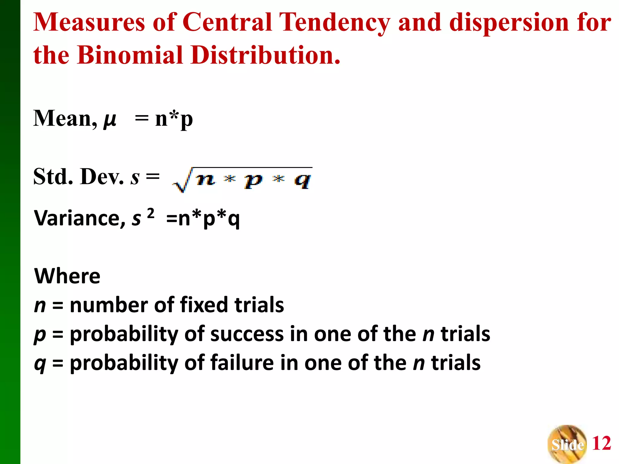 Binomial probability distributions ppt | PPTX