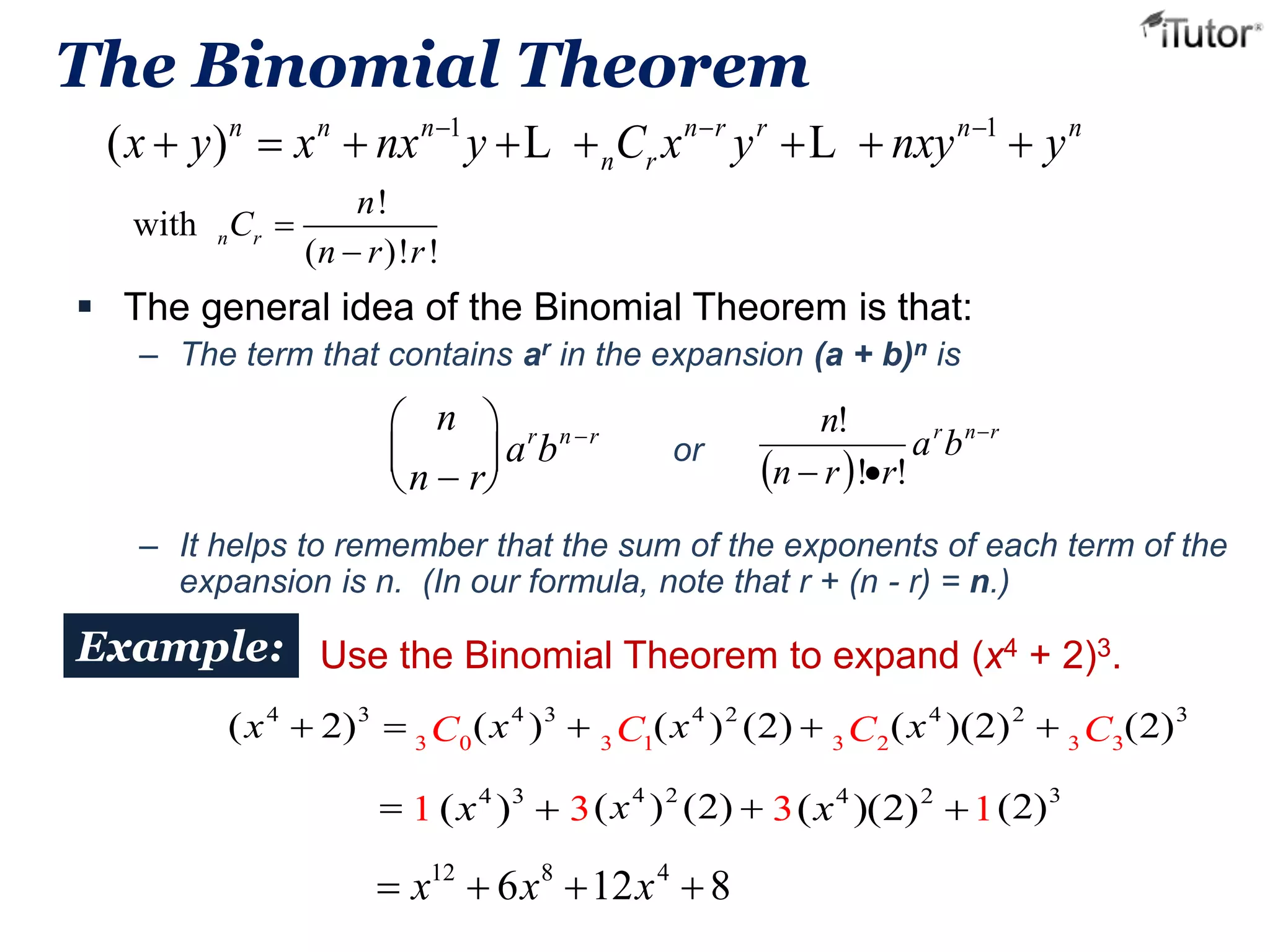 Binomial theorem | PPTX