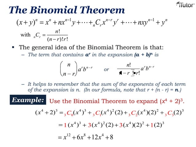 Binomial Theorem | PPTX | Physics | Science
