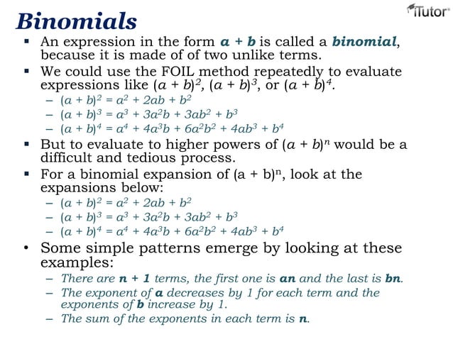 Binomial Theorem | PPTX | Physics | Science