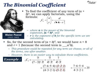 Binomial Theorem | PPTX | Physics | Science