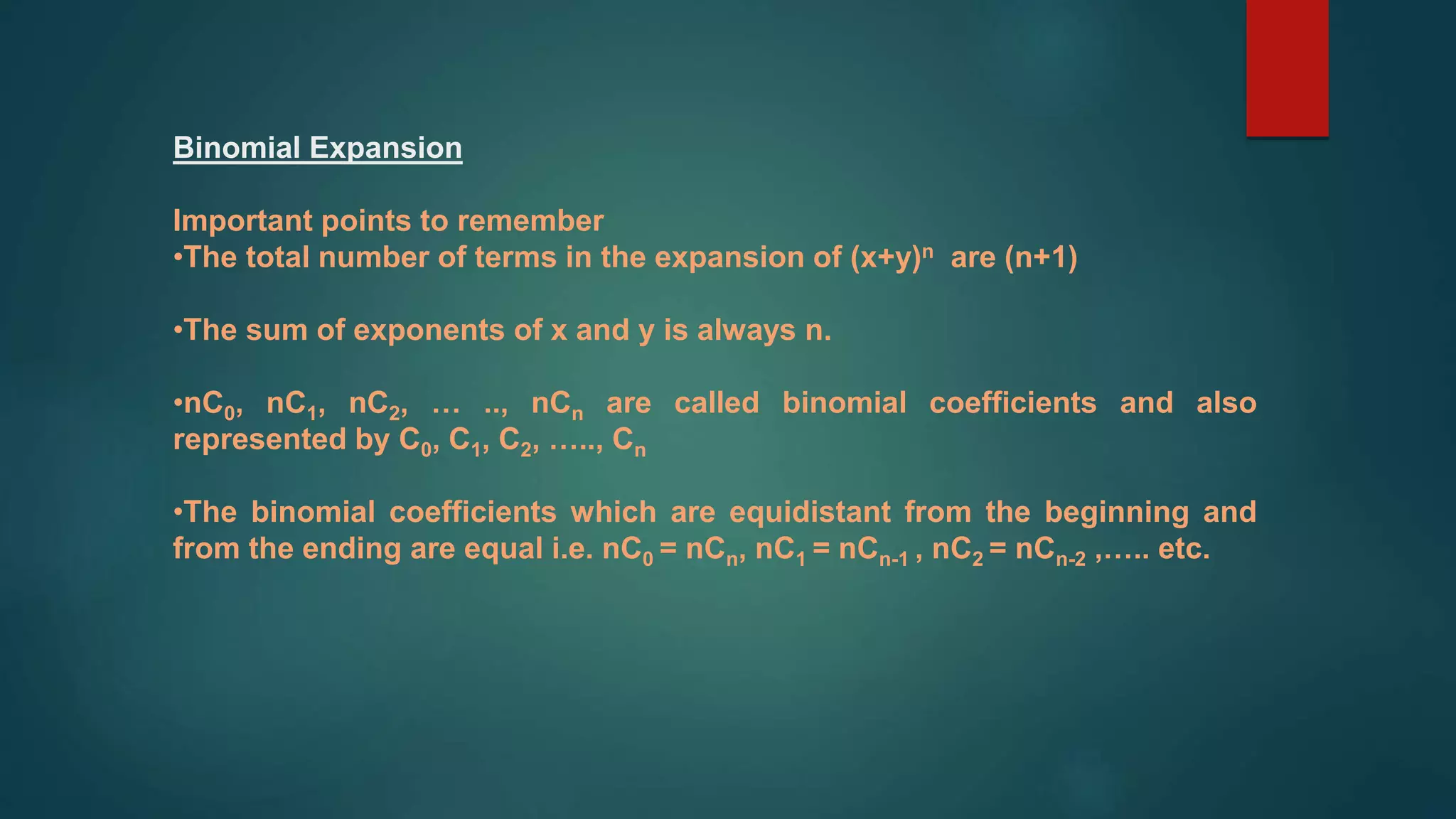 Binomial theorem | PPTX