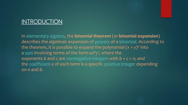 Binomial theorem | PPT
