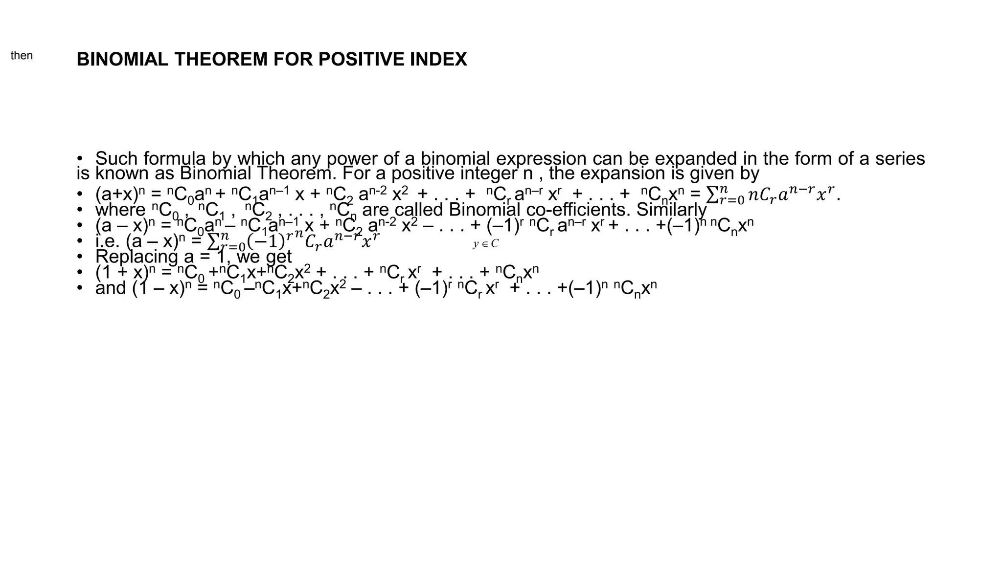Binomial Theorem for any index real.pptx