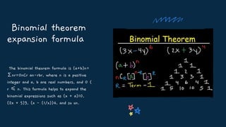 Binomial Theorem what are its functions and what it means | PPT