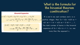 Binomial Theorem what are its functions and what it means | PPT