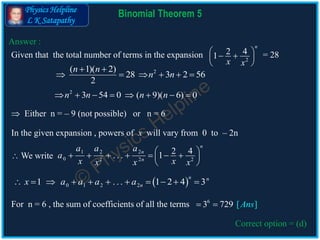 Binomial Theorem 5 | PPTX | Physics | Science