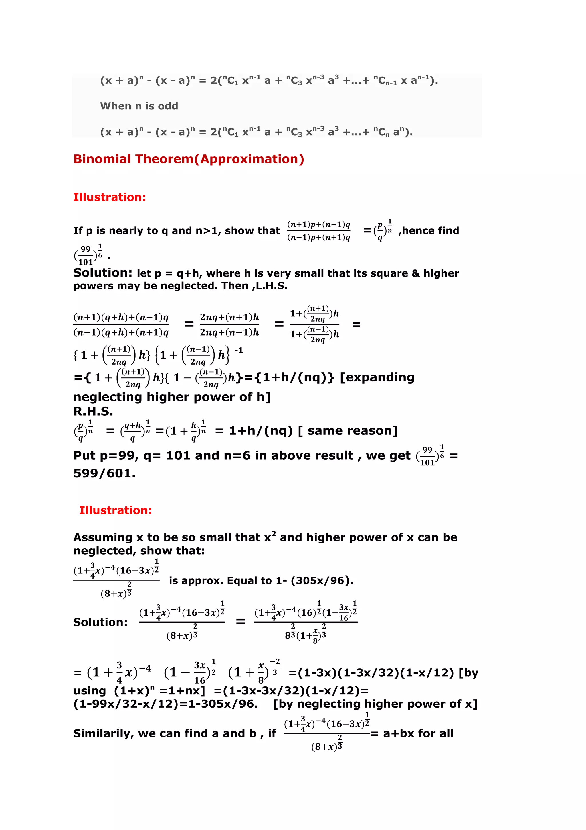 Binomial theorem for any index | DOCX