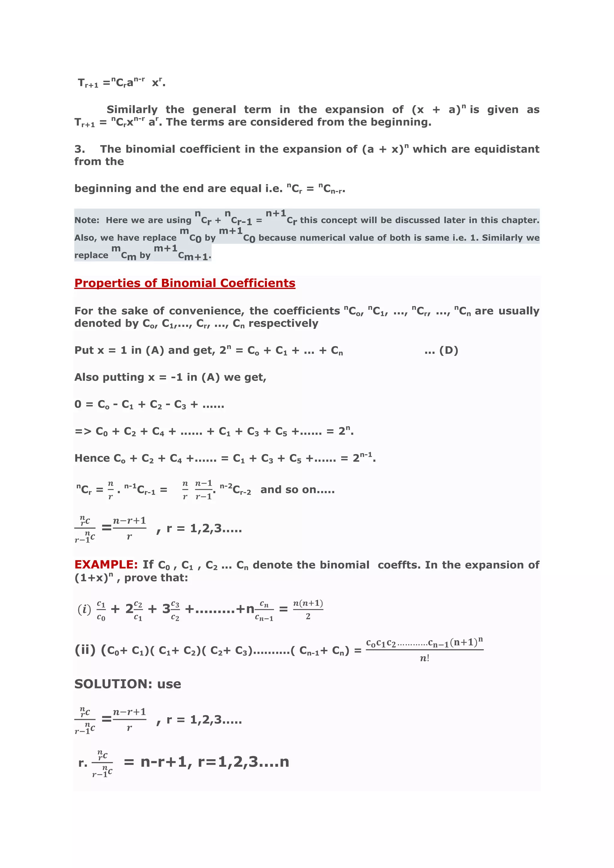 Binomial theorem for any index | PDF