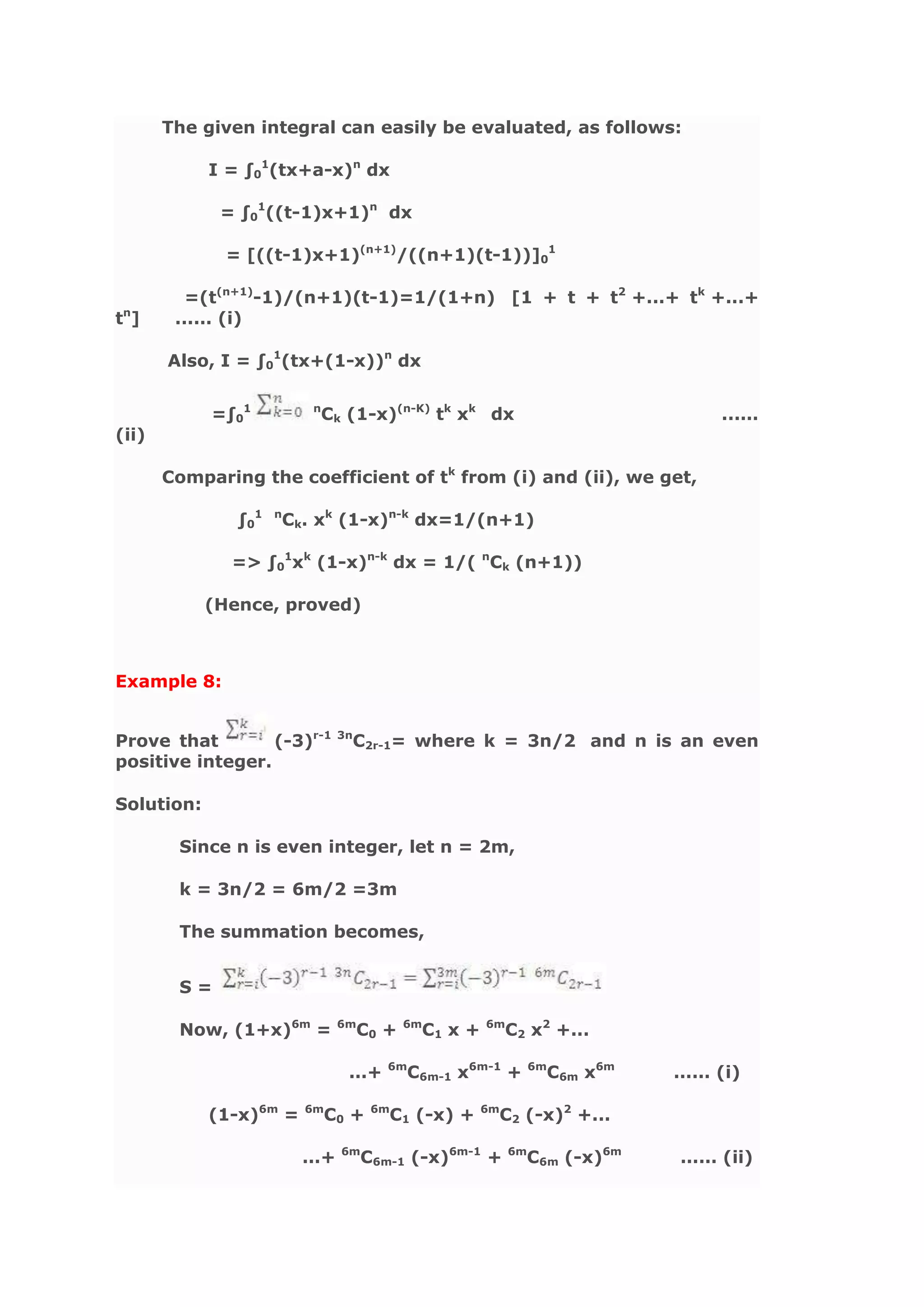 Binomial theorem for any index | DOCX | Physics | Science