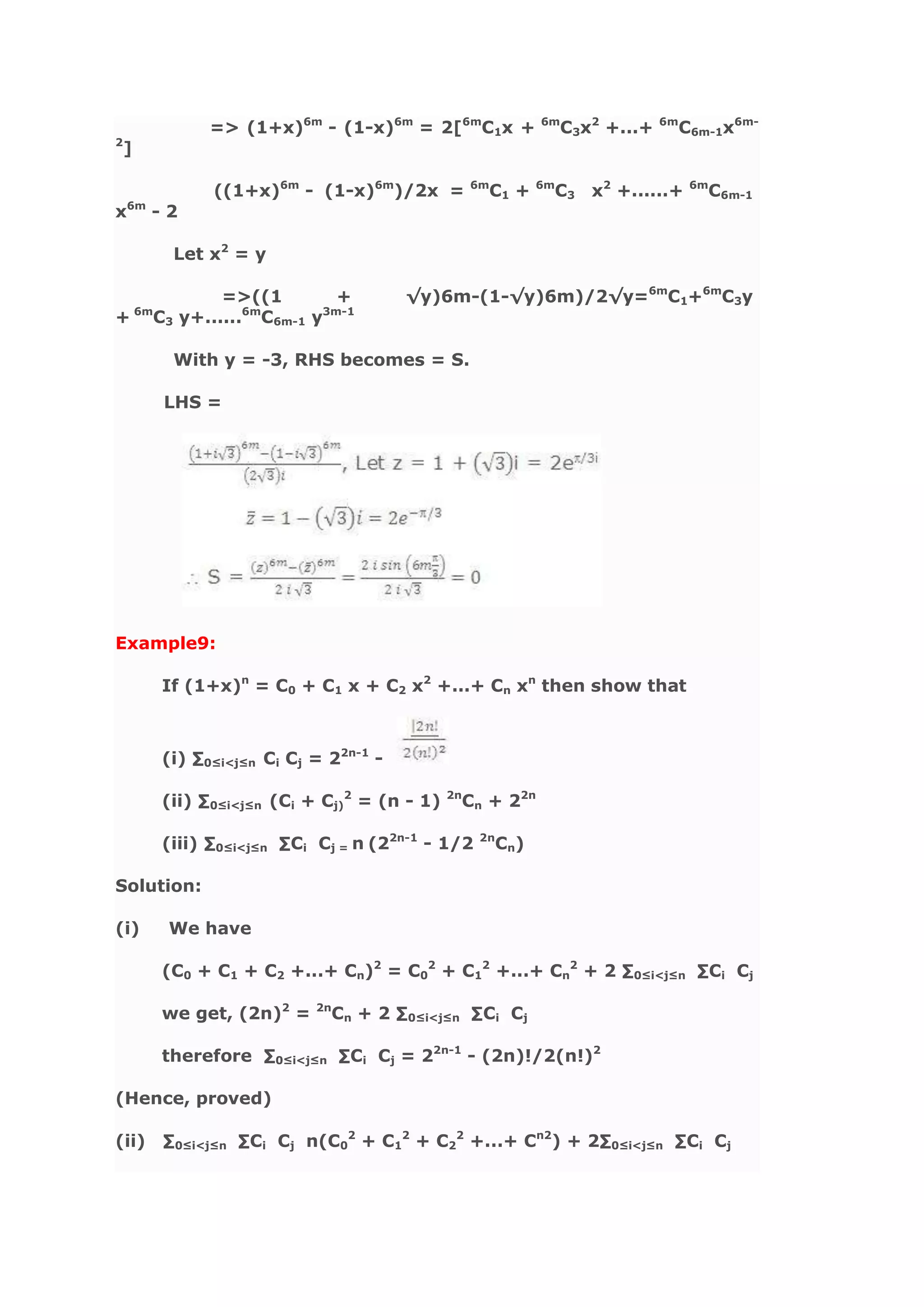 Binomial Theorem For Any Index Docx Physics Science