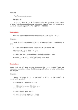 Binomial theorem for any index | DOCX | Physics | Science