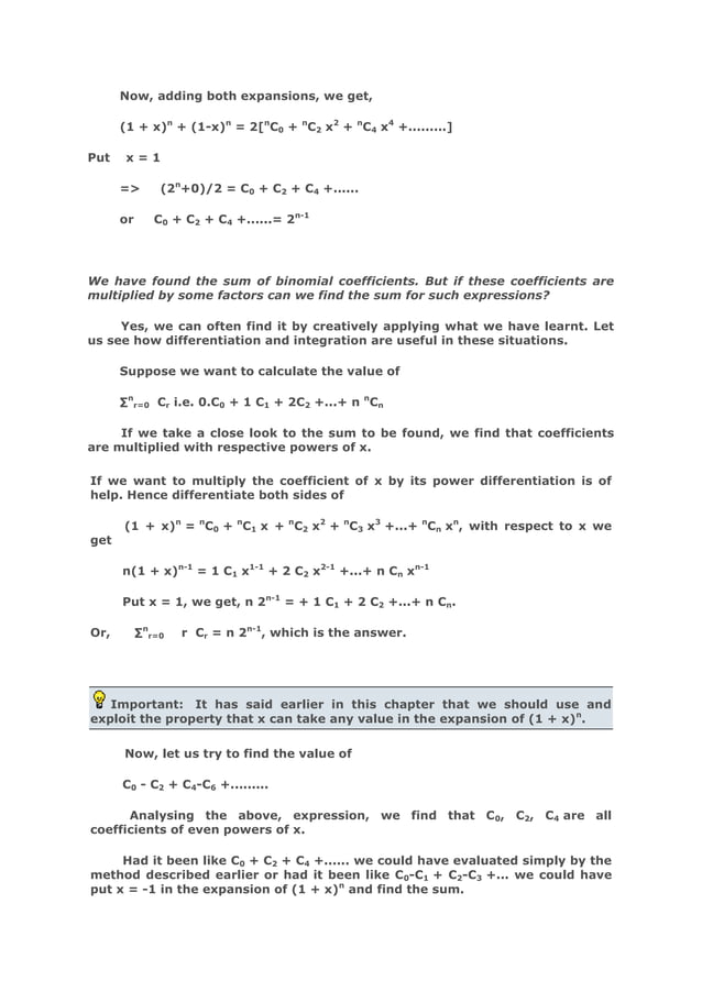 Binomial Theorem For Any Index Docx Physics Science