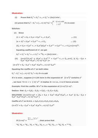 Binomial theorem for any index | DOCX | Physics | Science