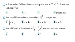 Binomial theorem g11 | PPT