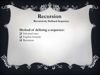 Binomial Theorem, Recursion ,Tower of Honai, relations | PPT