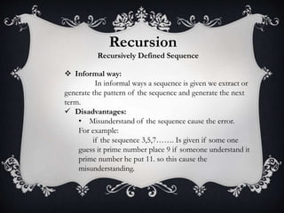 Binomial Theorem, Recursion ,Tower of Honai, relations | PPT