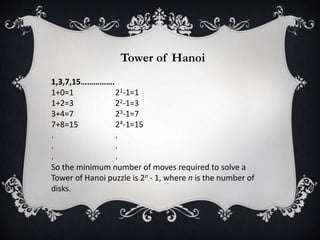 Binomial Theorem, Recursion ,Tower of Honai, relations | PPTX