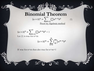 Binomial Theorem, Recursion ,Tower of Honai, relations | PPT