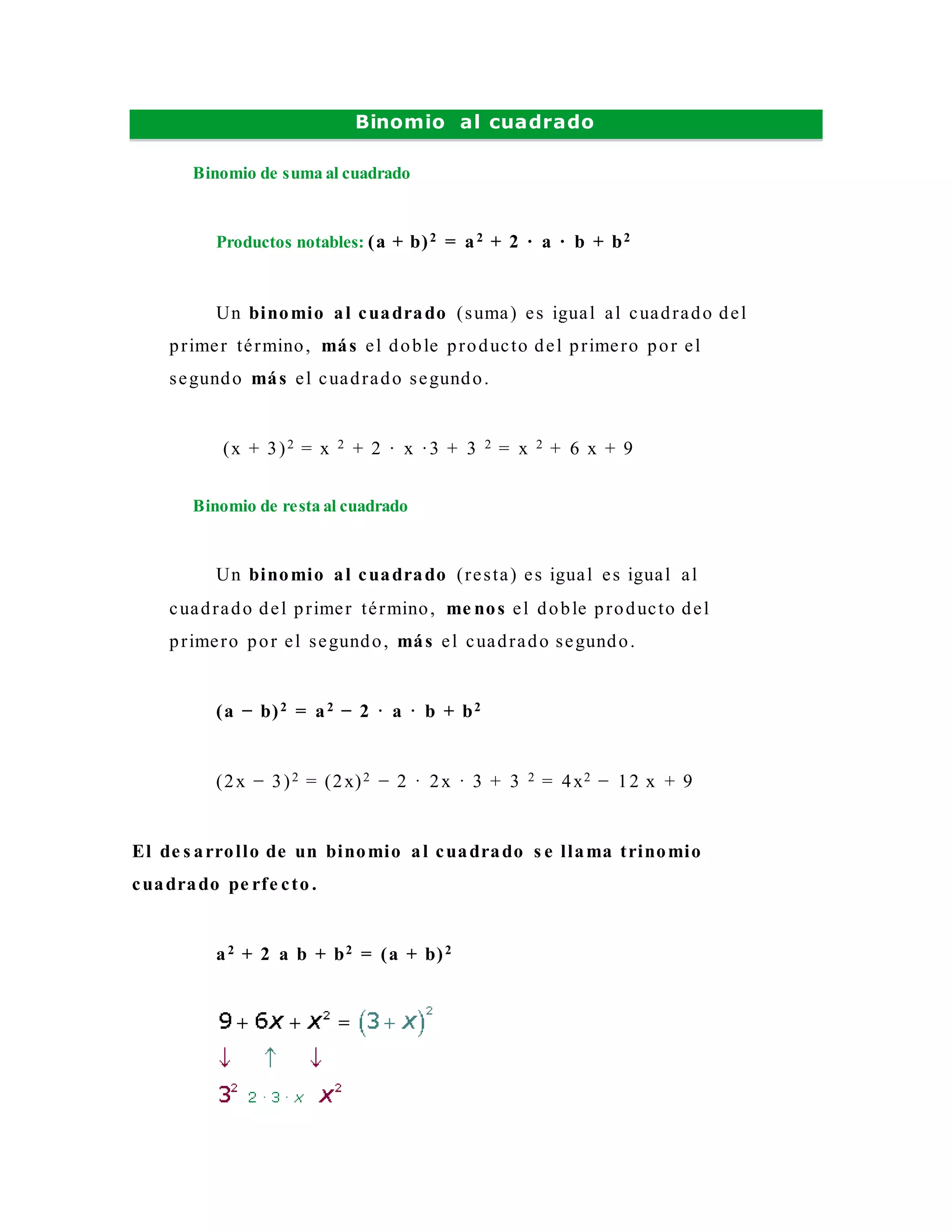 Binomio al cuadrado | PDF