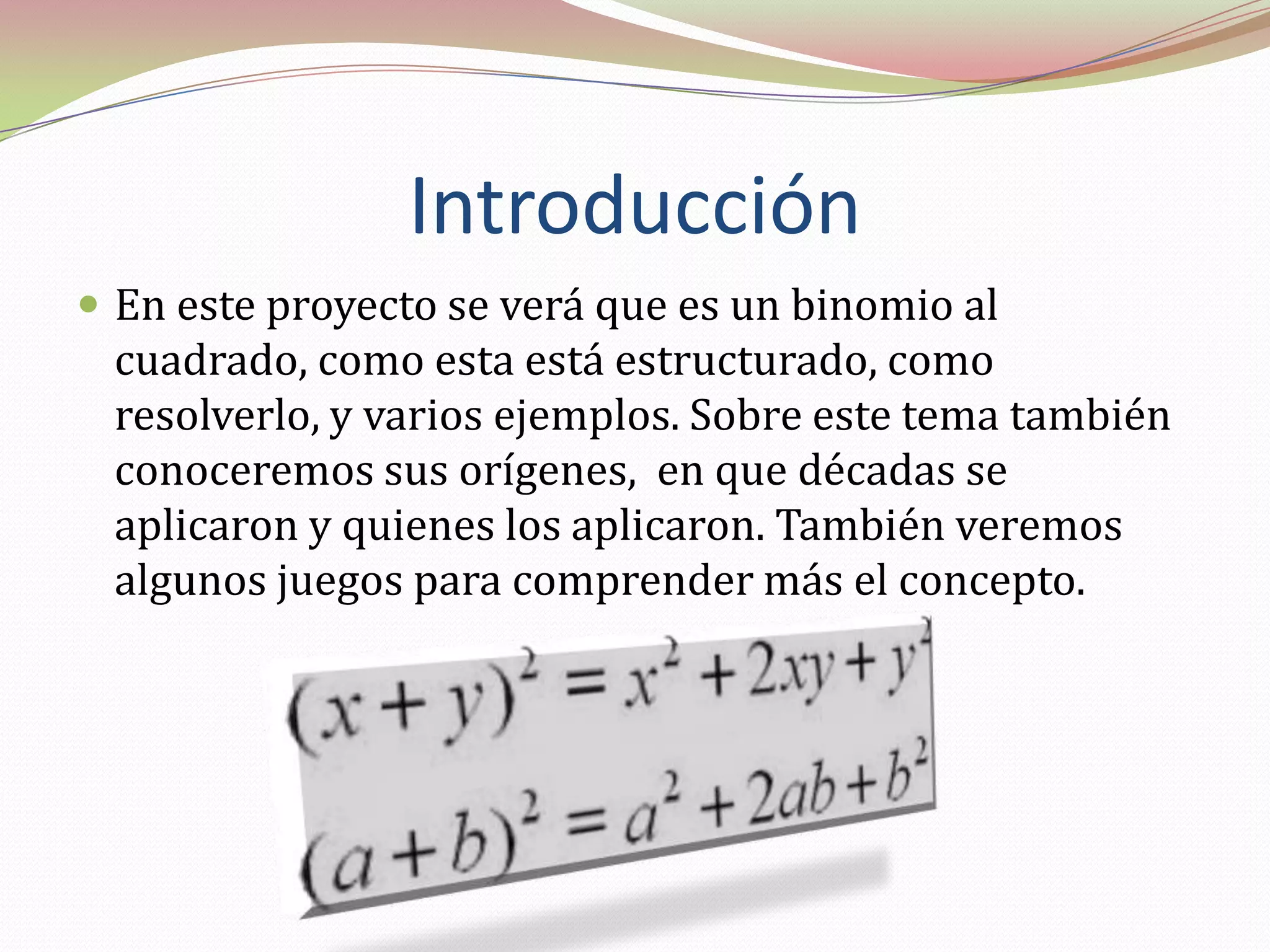 Binomio cuadrado power point | PPTX