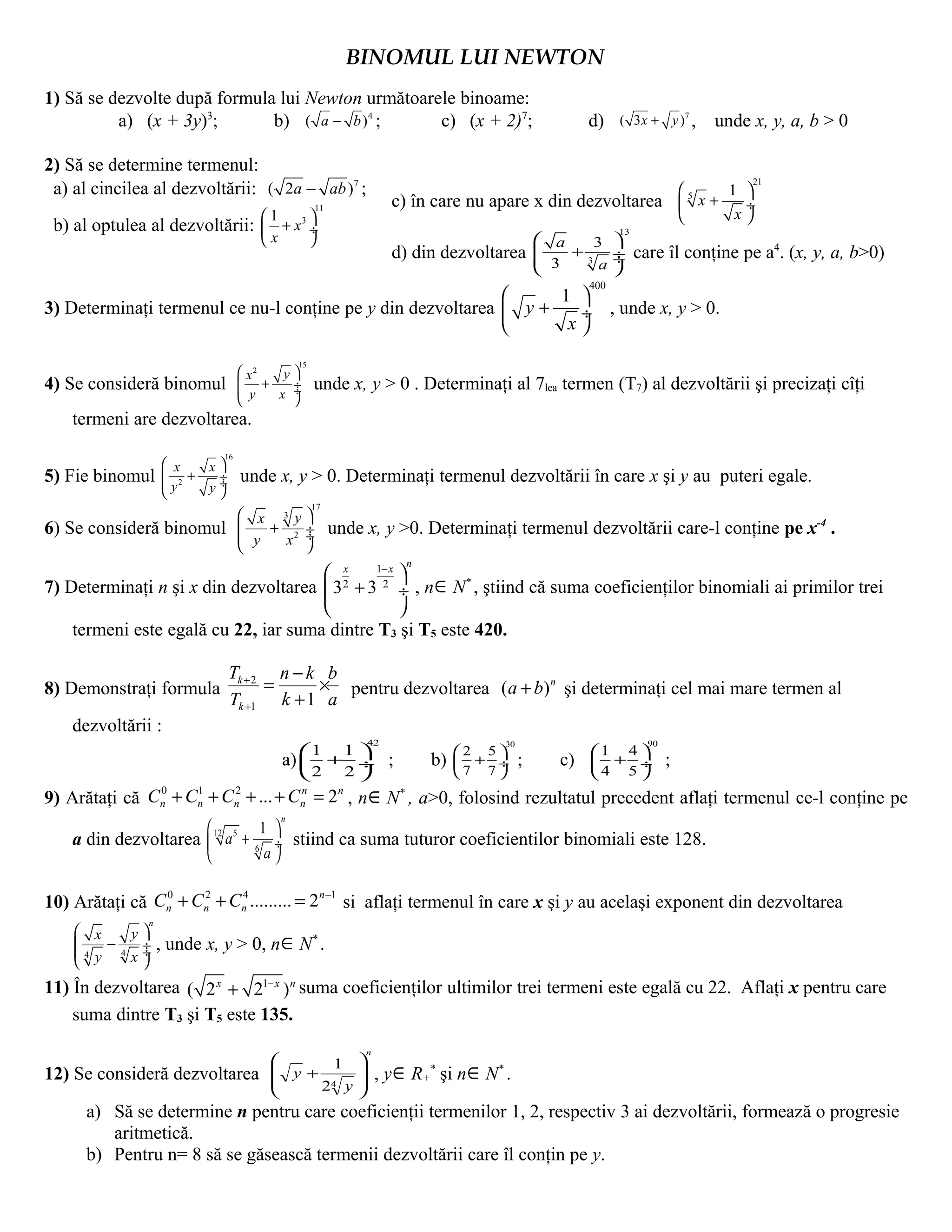 Binom lui Newton | DOC