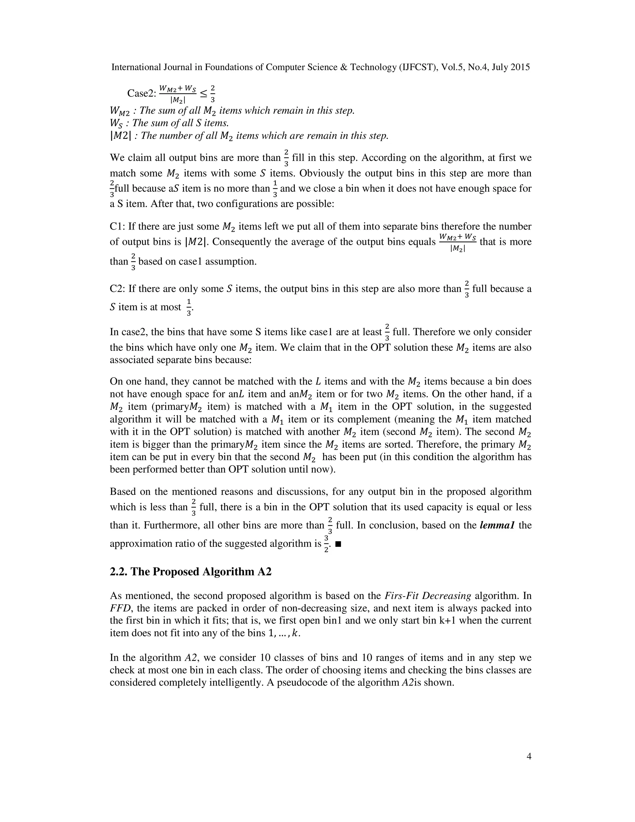 Bin packing problem two approximation | PDF