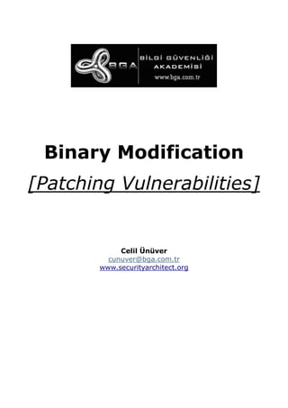 Binary Modification [Patching] | PDF