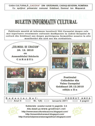 Buletin Informativ Cultural nr.1 din 2011 | PDF