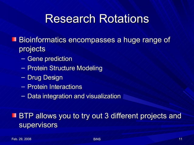 A graduate student's experience in bioinformatics | PPT