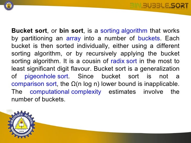 Bin Sorting And Bubble Sort By Luisito G. Trinidad