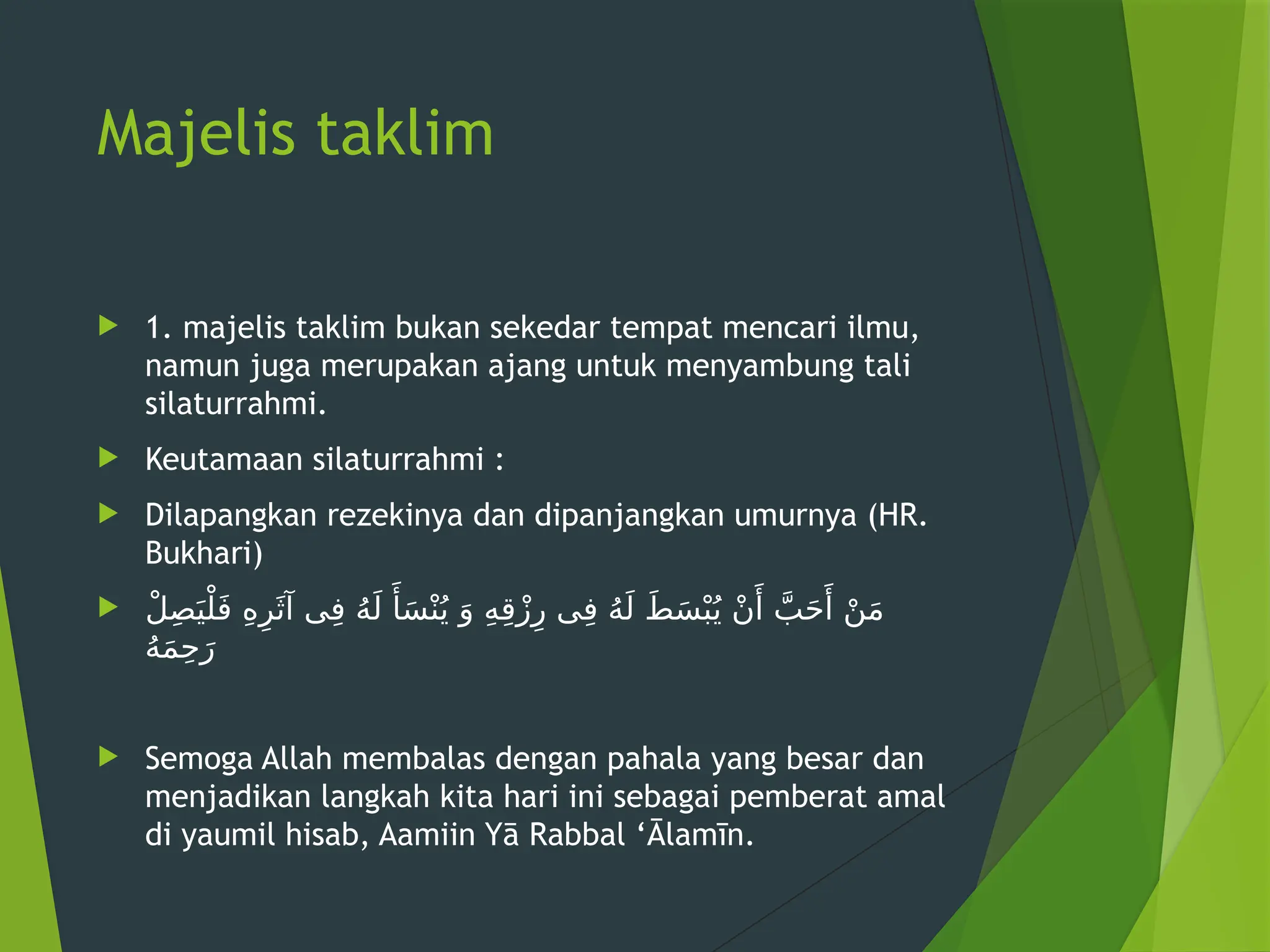 PRESENTASI MATERI PEMBINAAN ALQURAN PADA MAJELIS TAKLIM | PPTX