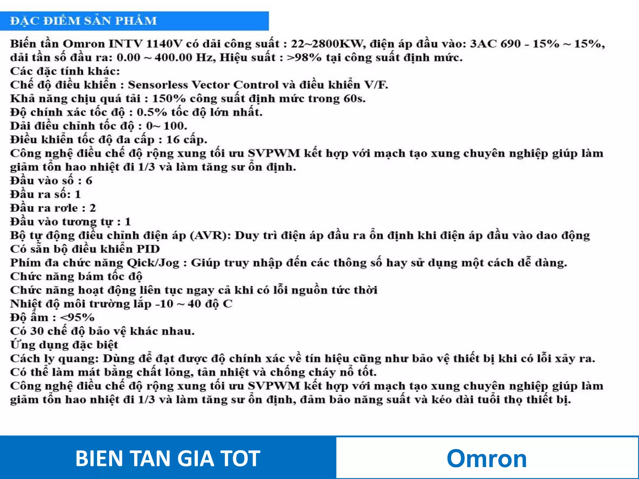 Biến tần omron invt 1140 v | PPT