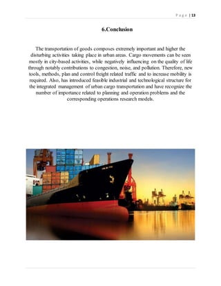 Sustainable Cargo Transportation | PDF