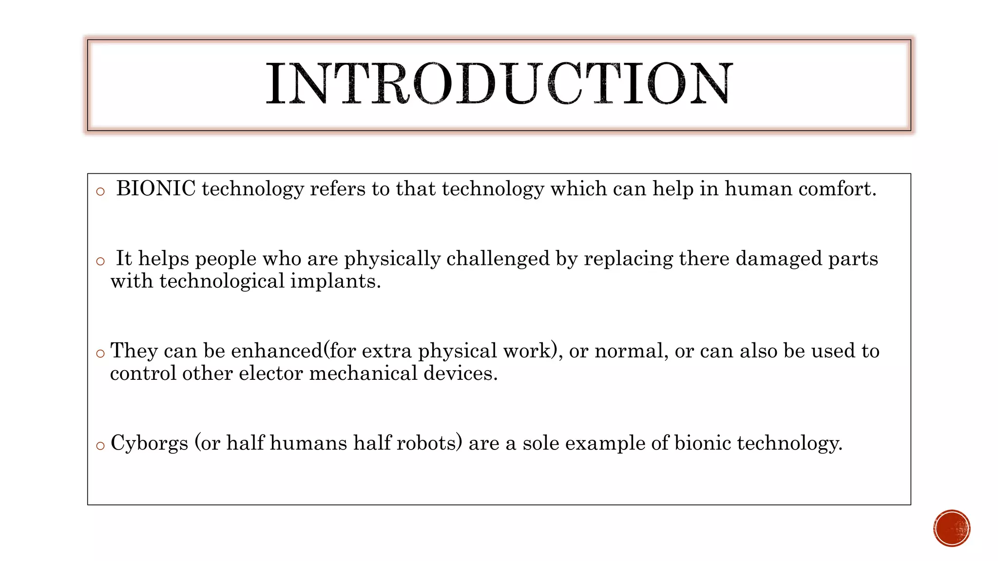 Bionic technology | PPTX