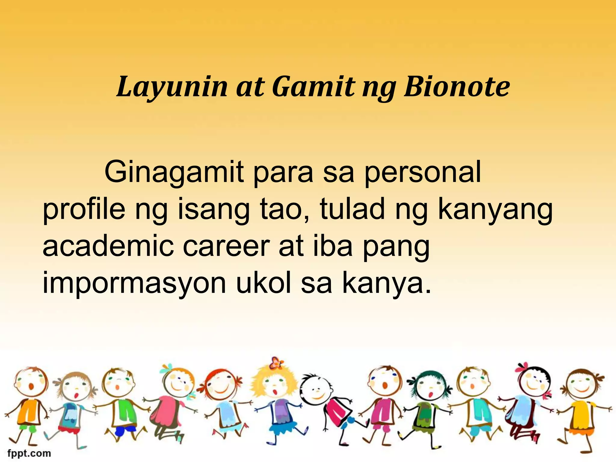 Bionote | PPTX