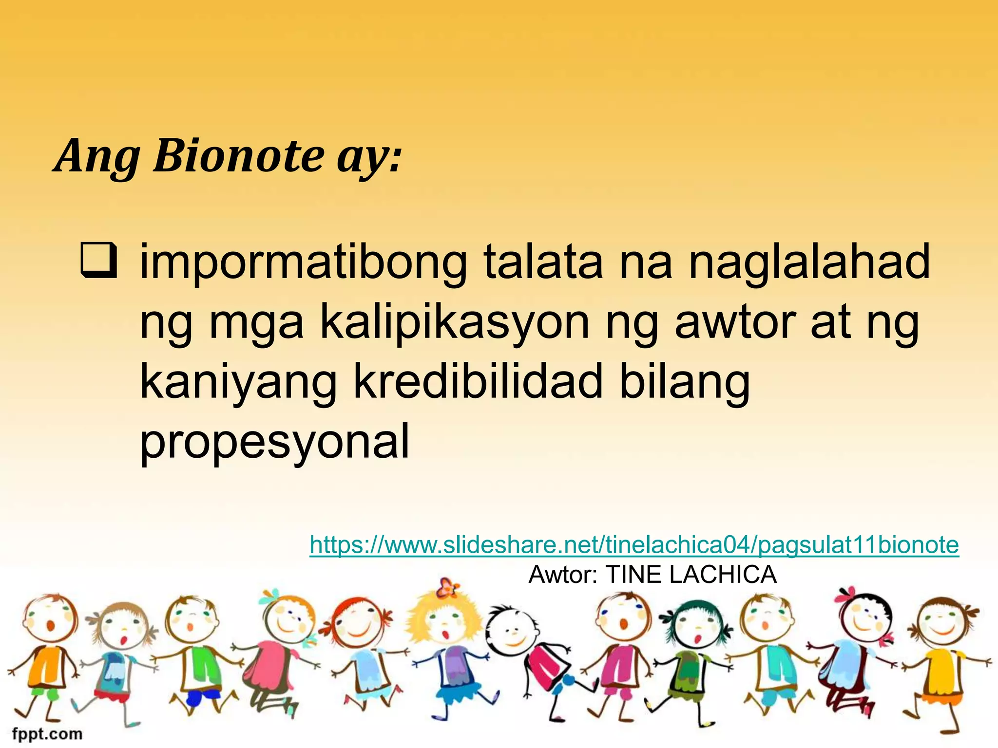 Bionote | PPTX