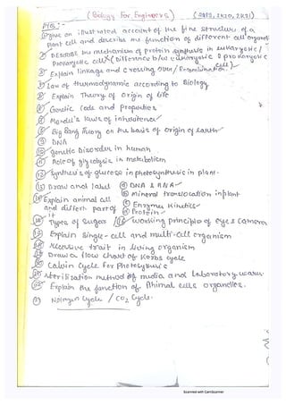 short notes bio | PDF