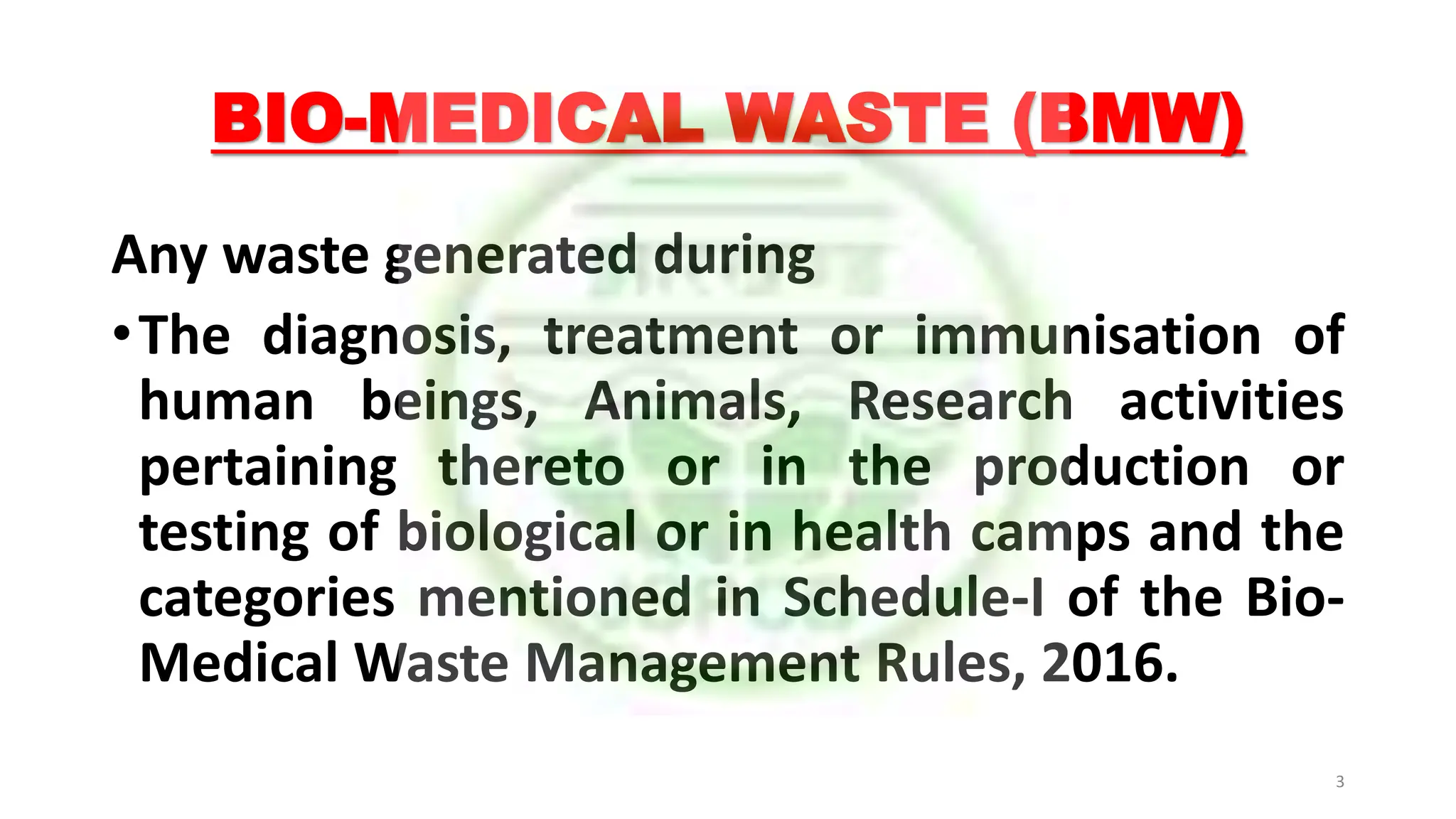 biomedical waste management ppt for Environmental engineering | PPTX